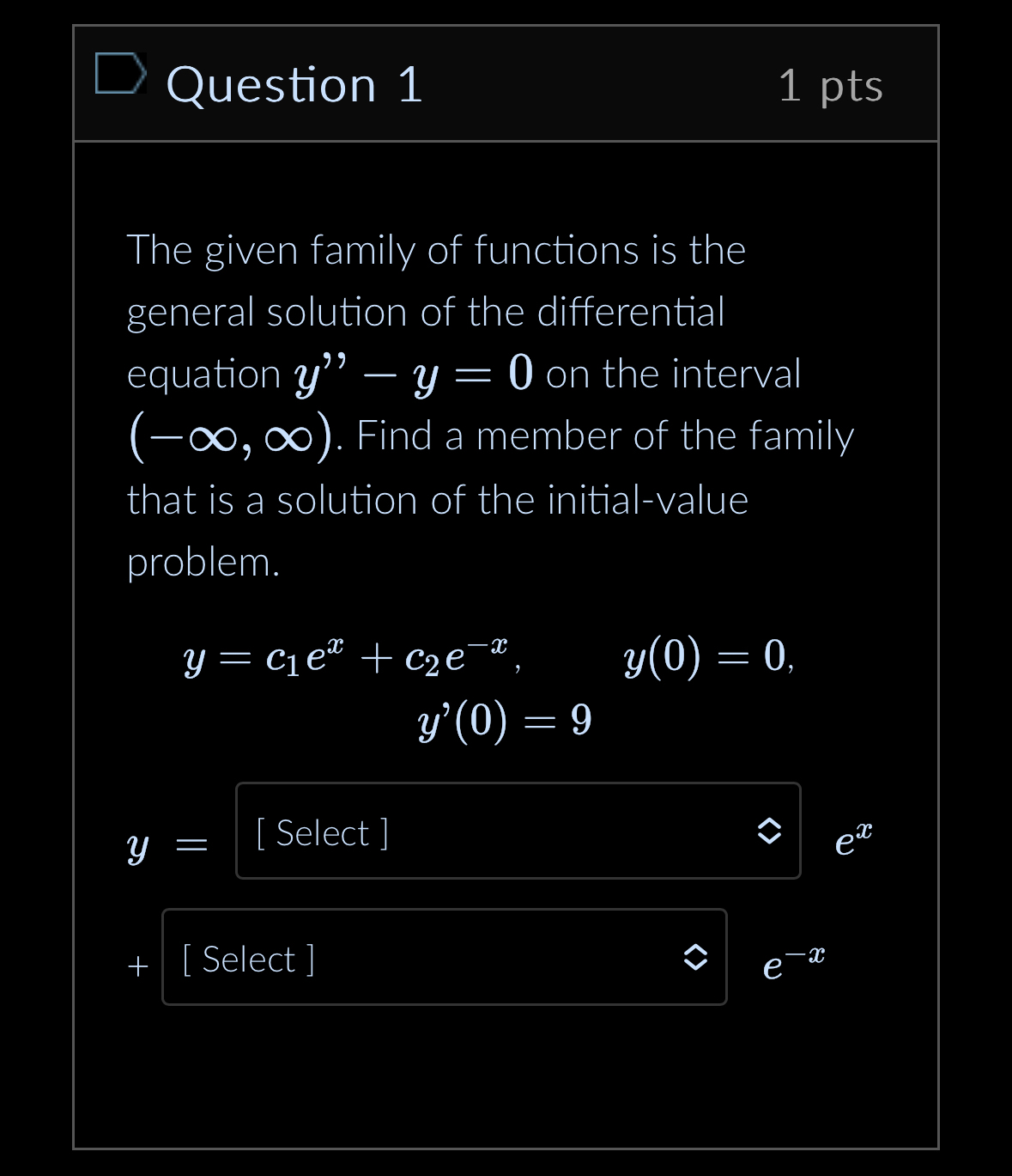 Solved Question 11 ﻿ptsThe given family of functions is the | Chegg.com