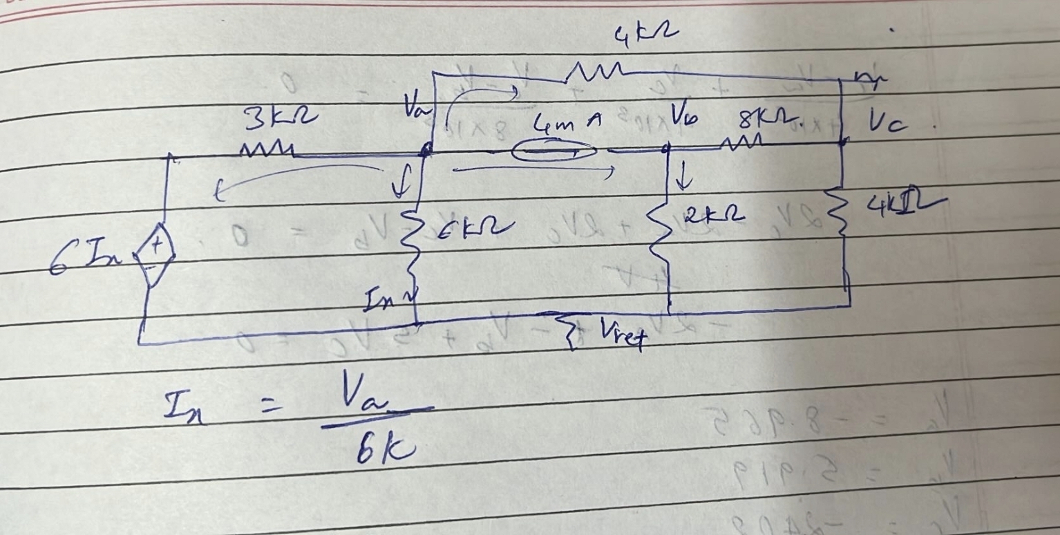 Solved apply kcl and find voltage at 4 ﻿kilo ohm resistor | Chegg.com