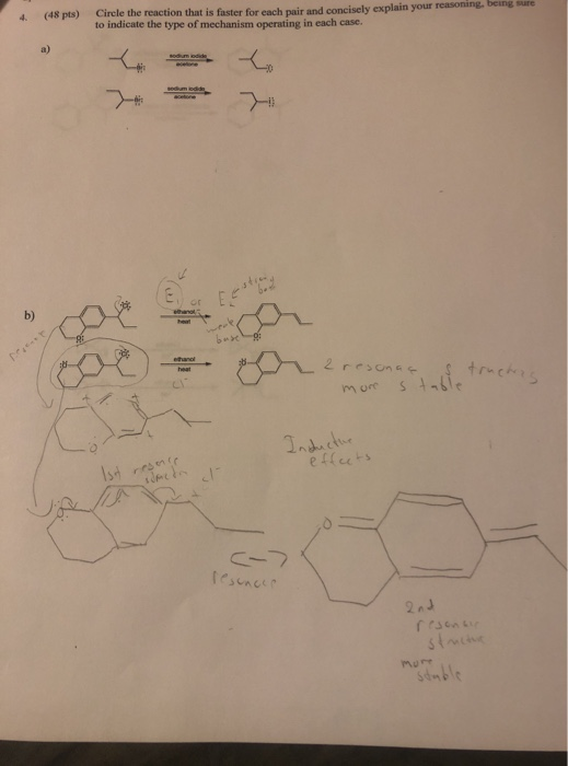 Solved (48 pts) Circle the reaction that is faster for each | Chegg.com