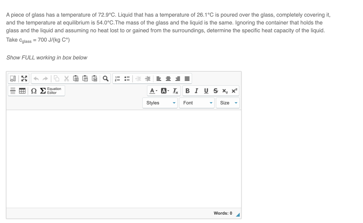 Solved A piece of glass has a temperature of 72.9°C. ﻿Liquid | Chegg.com