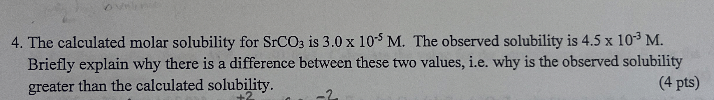 Solved The calculated molar solubility for SrCO3 ﻿is | Chegg.com