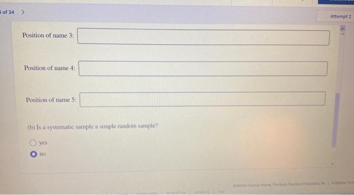 Solved 34 > Attempt 2 Systematic random samples go through a | Chegg.com