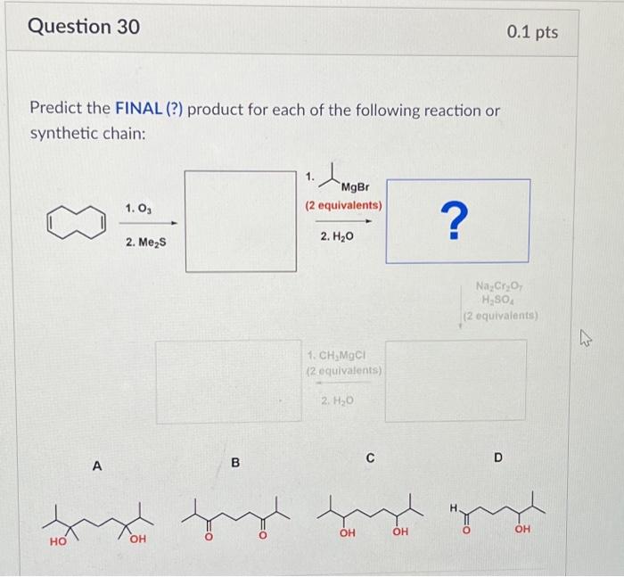 Solved Predict the FINAL (?) product for each of the | Chegg.com
