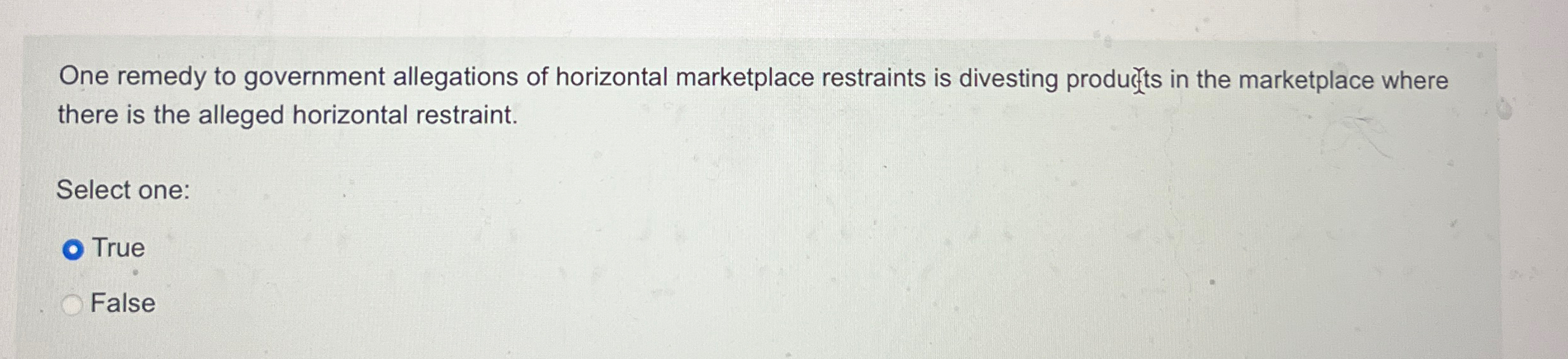 Solved One remedy to government allegations of horizontal | Chegg.com