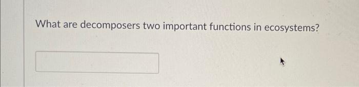 Solved What are decomposers two important functions in | Chegg.com
