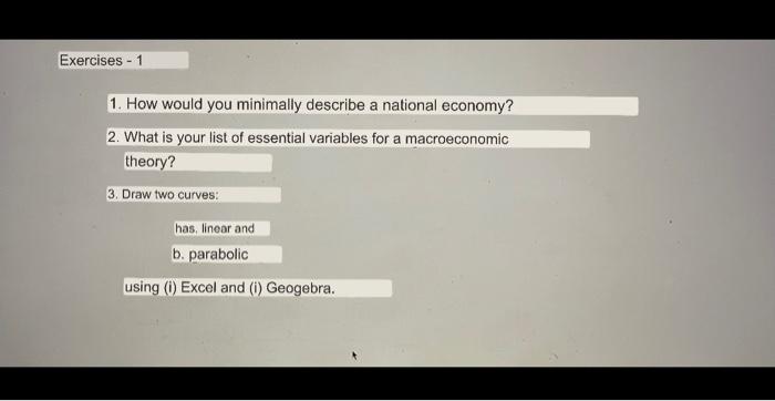 Solved Exercises - 1 1. How would you minimally describe a | Chegg.com