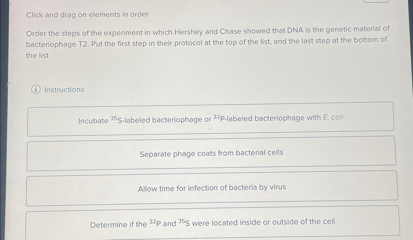 Solved Click and drag on elements in orderOrder the steps of | Chegg.com