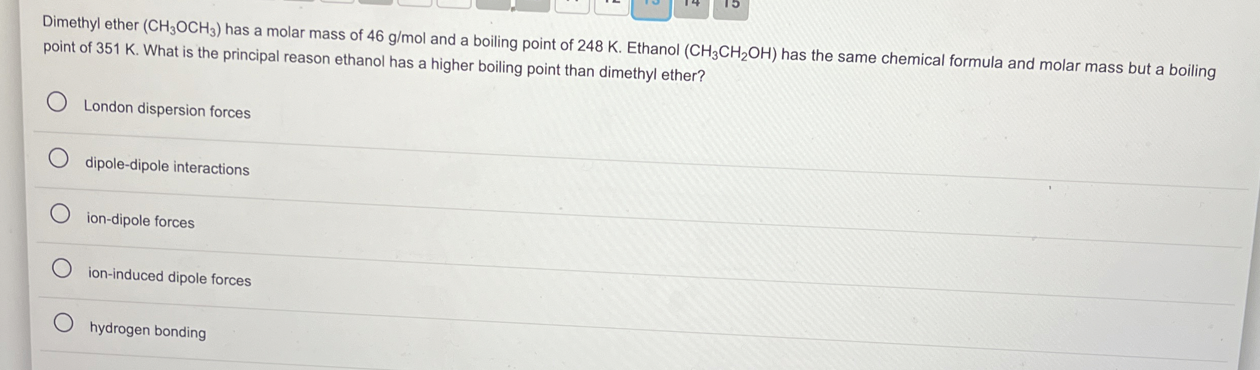 Solved Dimethyl ether (CH3OCH3) ﻿has a molar mass of 46gmol | Chegg.com