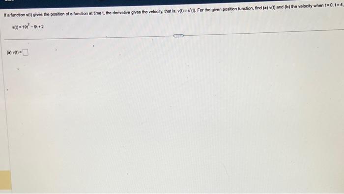 Solved If a function s(t) pves the position of a function at | Chegg.com