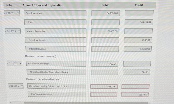 Solved please help find the fair value adjustment made at | Chegg.com
