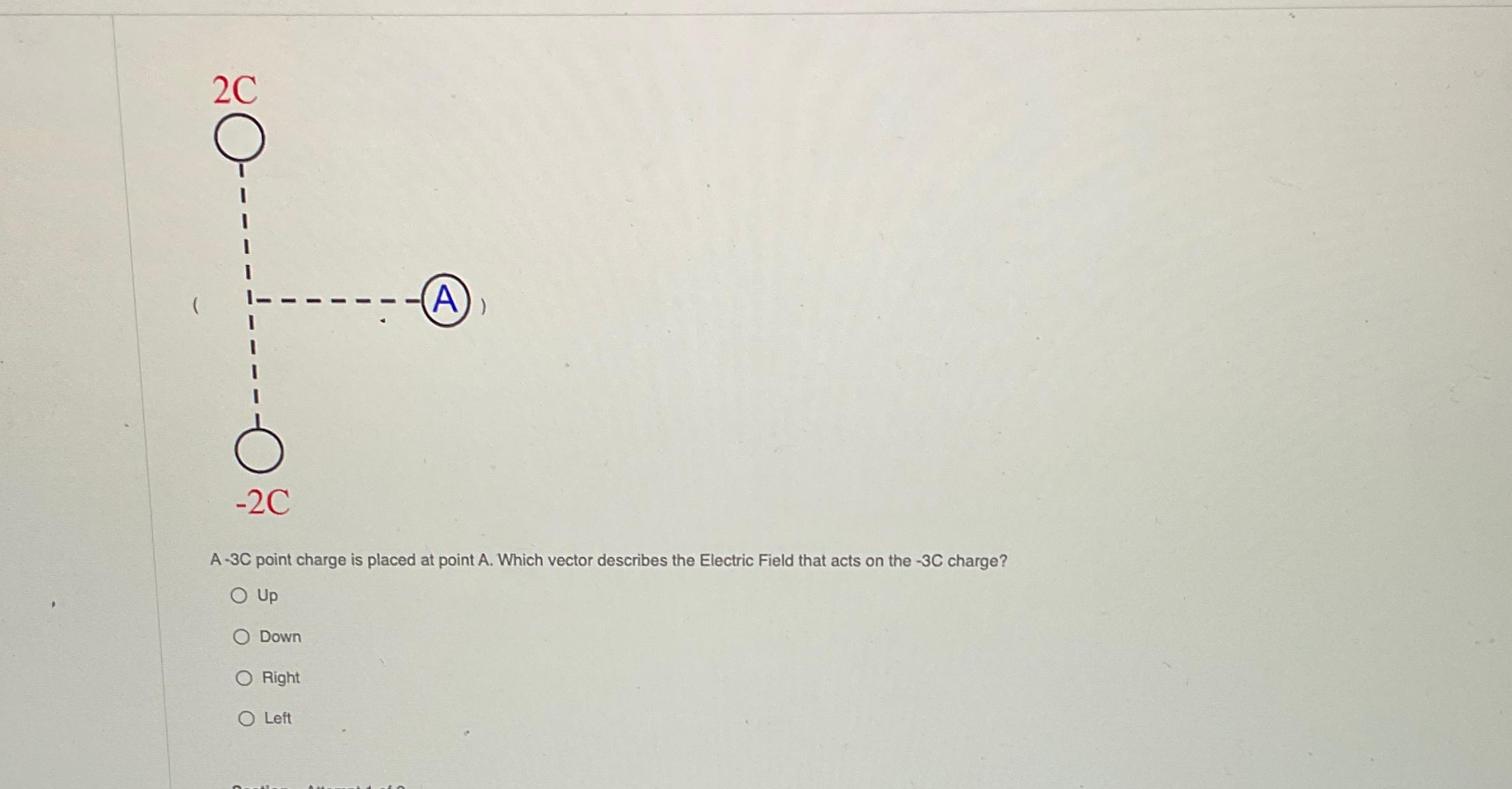 Solved A -3C ﻿point charge is placed at point A. ﻿Which | Chegg.com