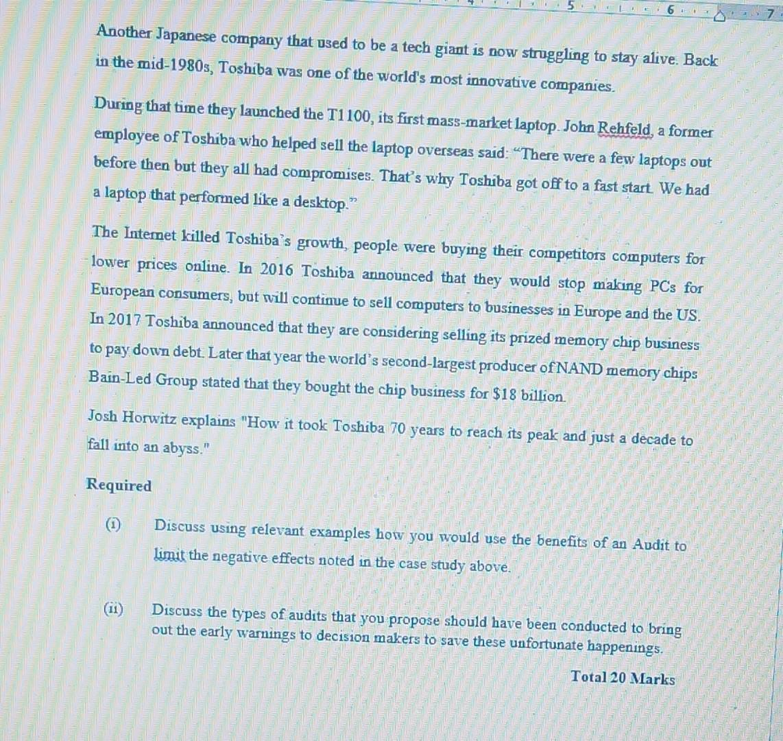 Solved Another Japanese company that used to be a tech giant | Chegg.com