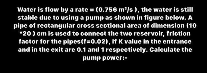 Water is flow by a rate = (0.756 mºs ), the water is | Chegg.com