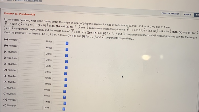 Solved cements PRINTER VERSION BACK NE Chapter 11, Problem | Chegg.com