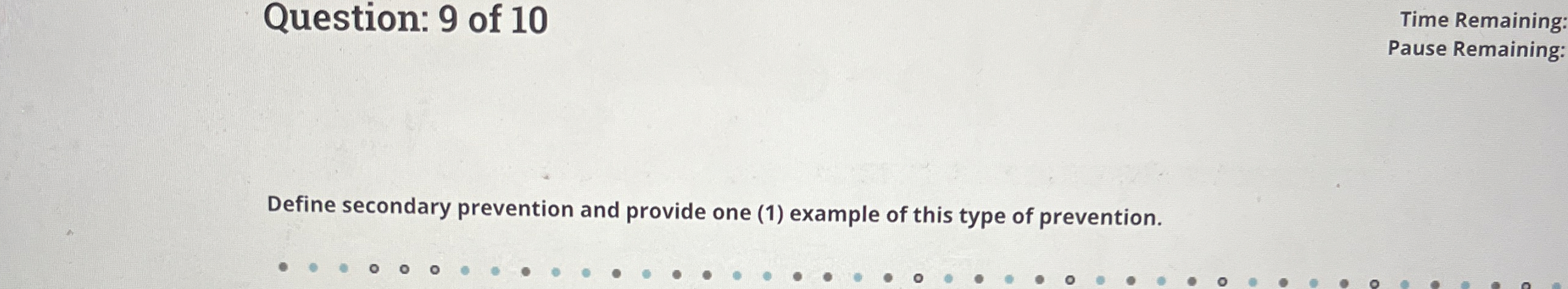 Solved Question: 9 ﻿of 10Time Remaining: Pause | Chegg.com