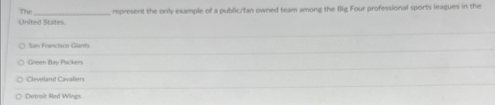 Solved The represent the orily example of a public/fan owned | Chegg.com
