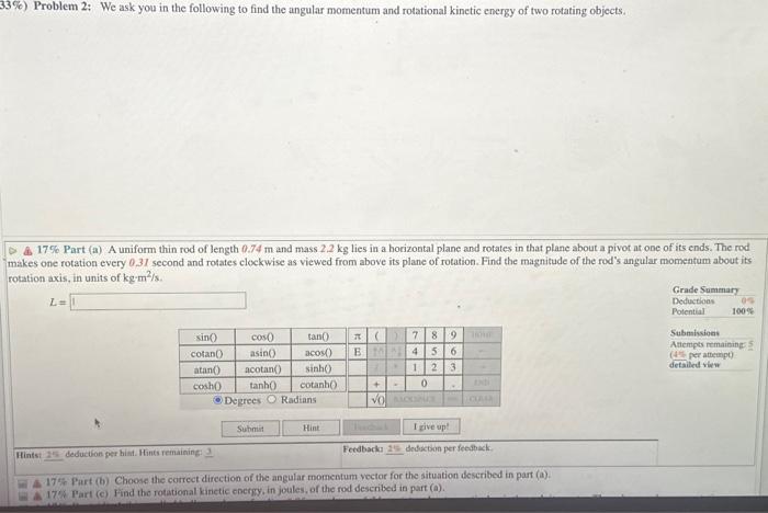 Solved 33\%) Problem 2: We ask you in the following to find | Chegg.com