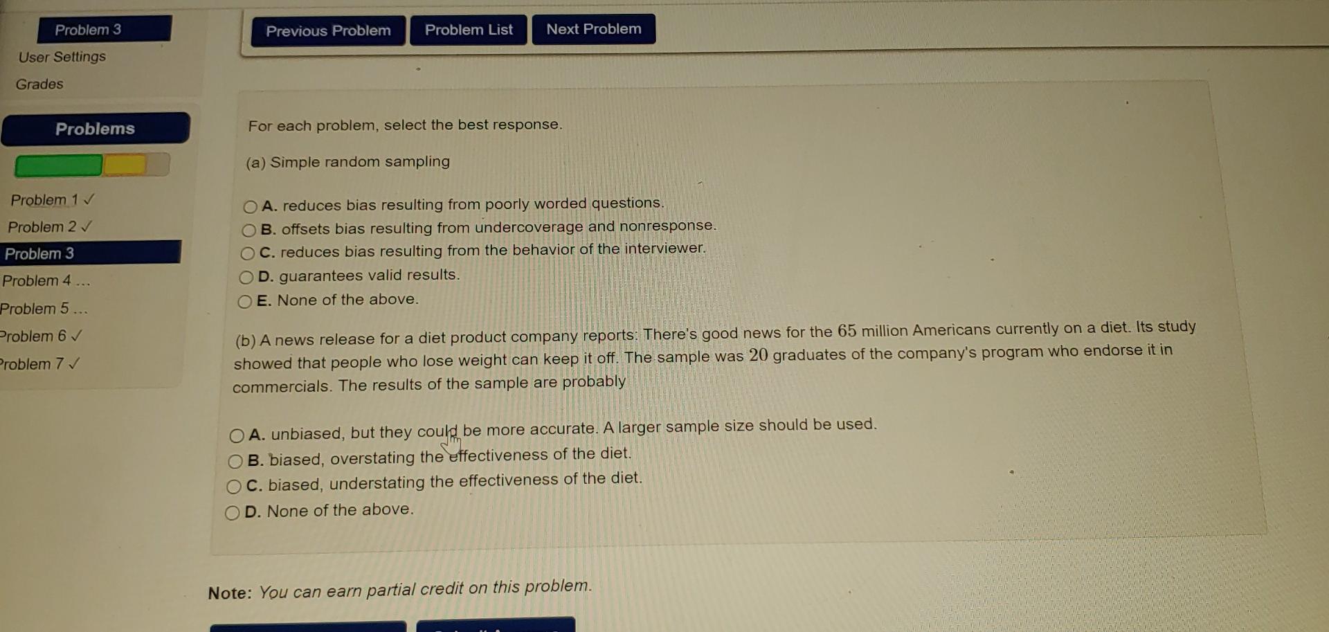 Solved Problem 3 User Settings Grades Problems Problem 1 | Chegg.com
