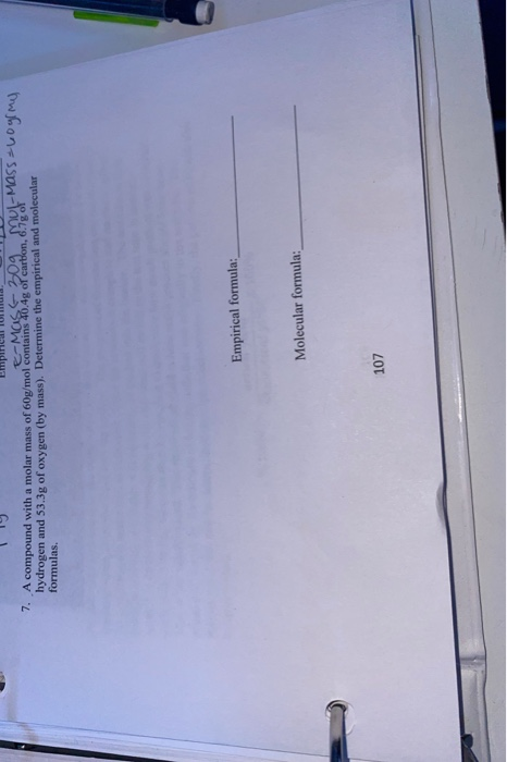 Solved Experiment 10: Empirical Formulas Prelab: Name: 1. | Chegg.com