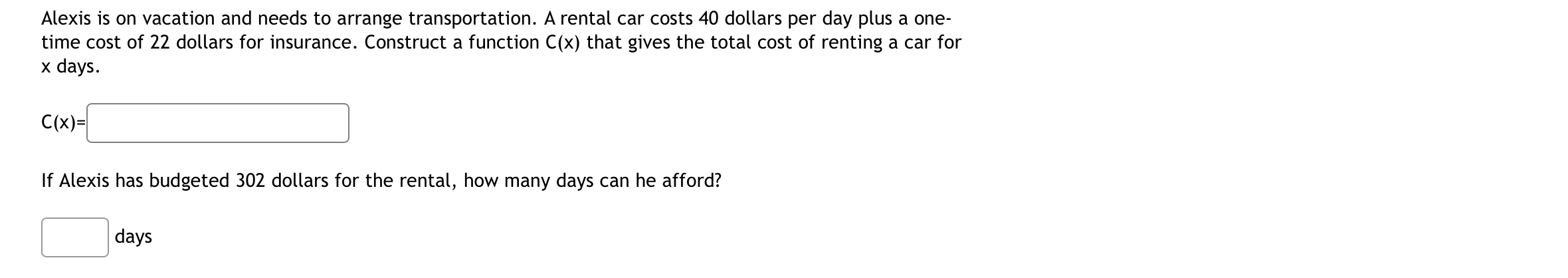 Solved Alexis is on vacation and needs to arrange | Chegg.com