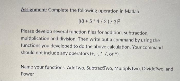 Solved Assignment: Complete the following operation in | Chegg.com