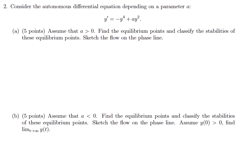 Solved Consider the autonomous differential equation | Chegg.com