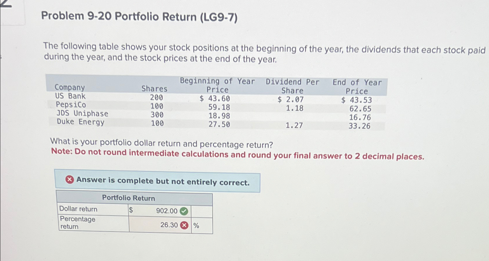 Solved Problem 9-20 ﻿Portfolio Return (LG9-7)The following | Chegg.com
