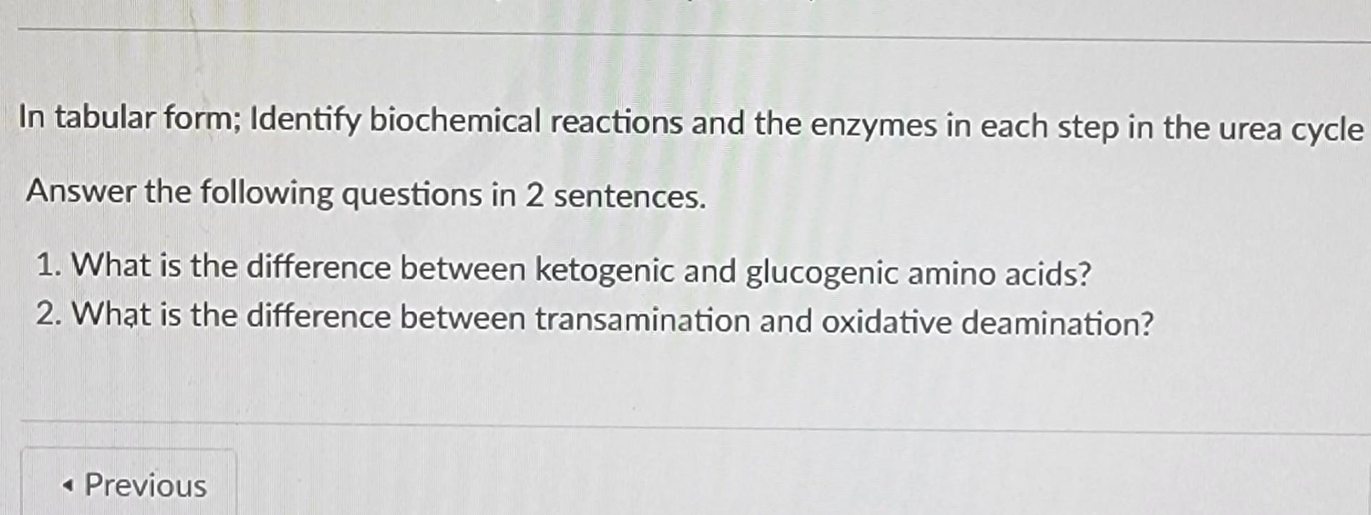 Solved In tabular form; Identify biochemical reactions and | Chegg.com