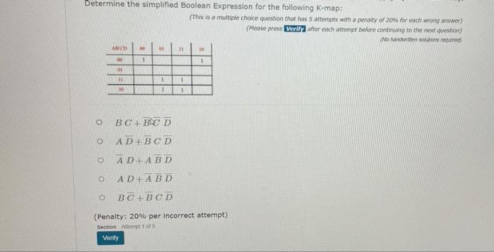 Solved Determine the simplified Boolean Expression for the | Chegg.com