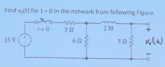 Solved Find \\( v_{0}(t) \\) for \\( t>0 \\) in the network | Chegg.com