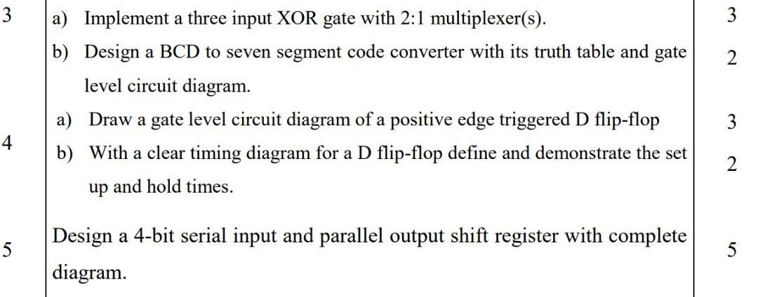 Solved 3 3 2 a) Implement a three input XOR gate with 2:1 | Chegg.com Solved 3 3 2 a) Implement a three input XOR gate with 2:1 | Chegg.com