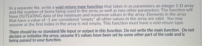 Solved In a separate file, write a void return type function | Chegg.com