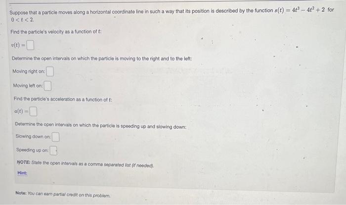 Solved Suppose that a particle moves along a horizontal | Chegg.com