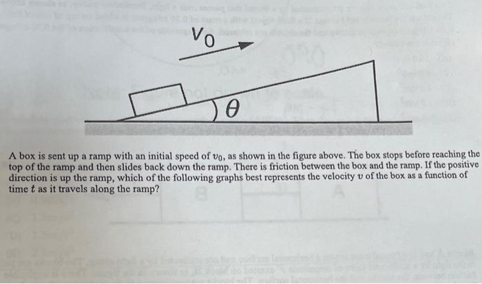 Solved A box is sent up a ramp with an initial speed of v0, | Chegg.com