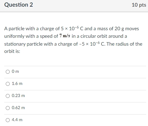 Solved Question 210ptsA particle with a charge of 5×10-6C | Chegg.com