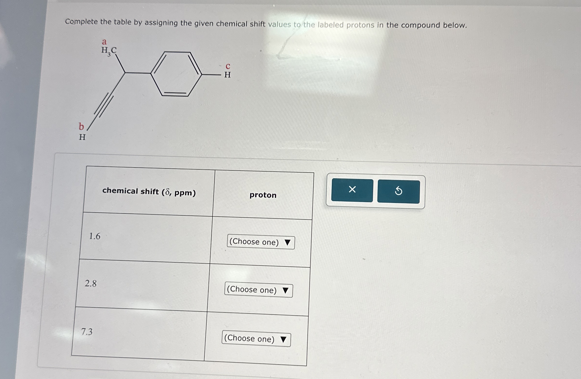 Solved Complete the table by assigning the given chemical | Chegg.com