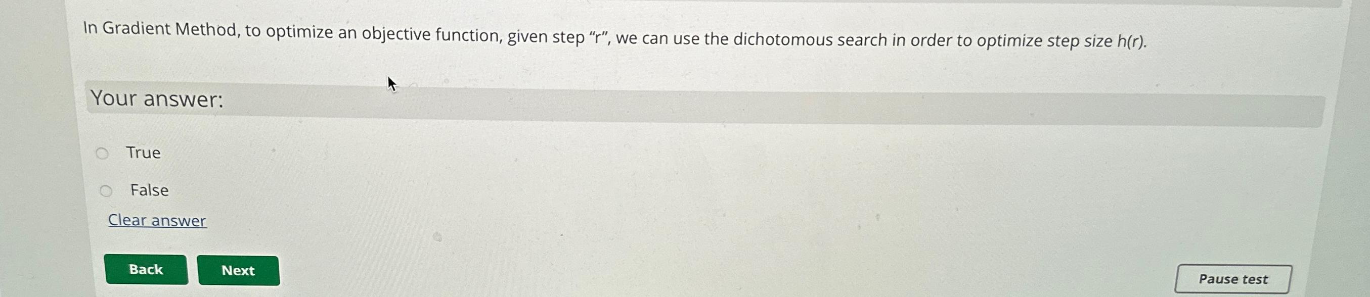 Solved In Gradient Method, to optimize an objective | Chegg.com