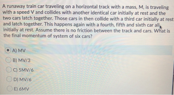 Solved A runaway train car traveling on a horizontal track | Chegg.com