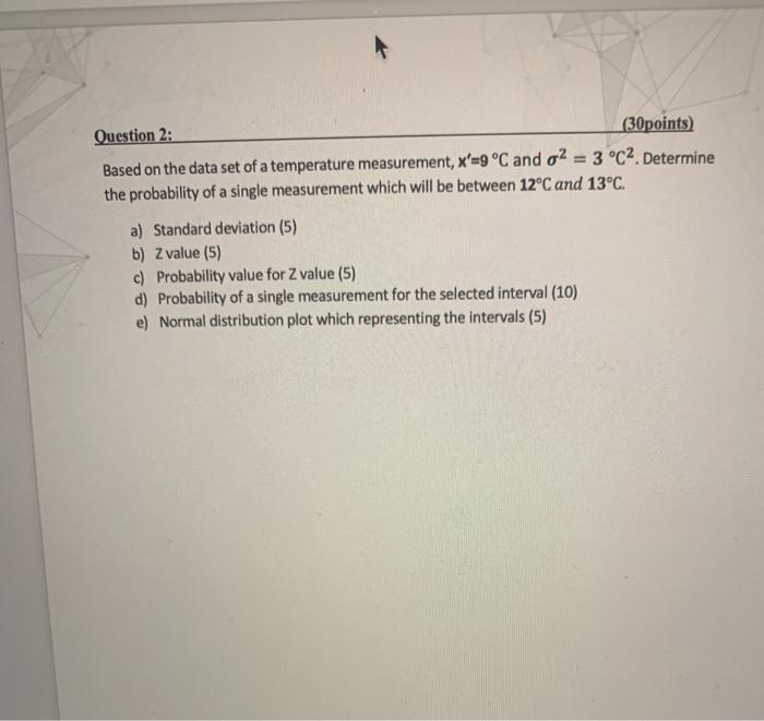 Solved Question 2: (30points) Based on the data set of a | Chegg.com