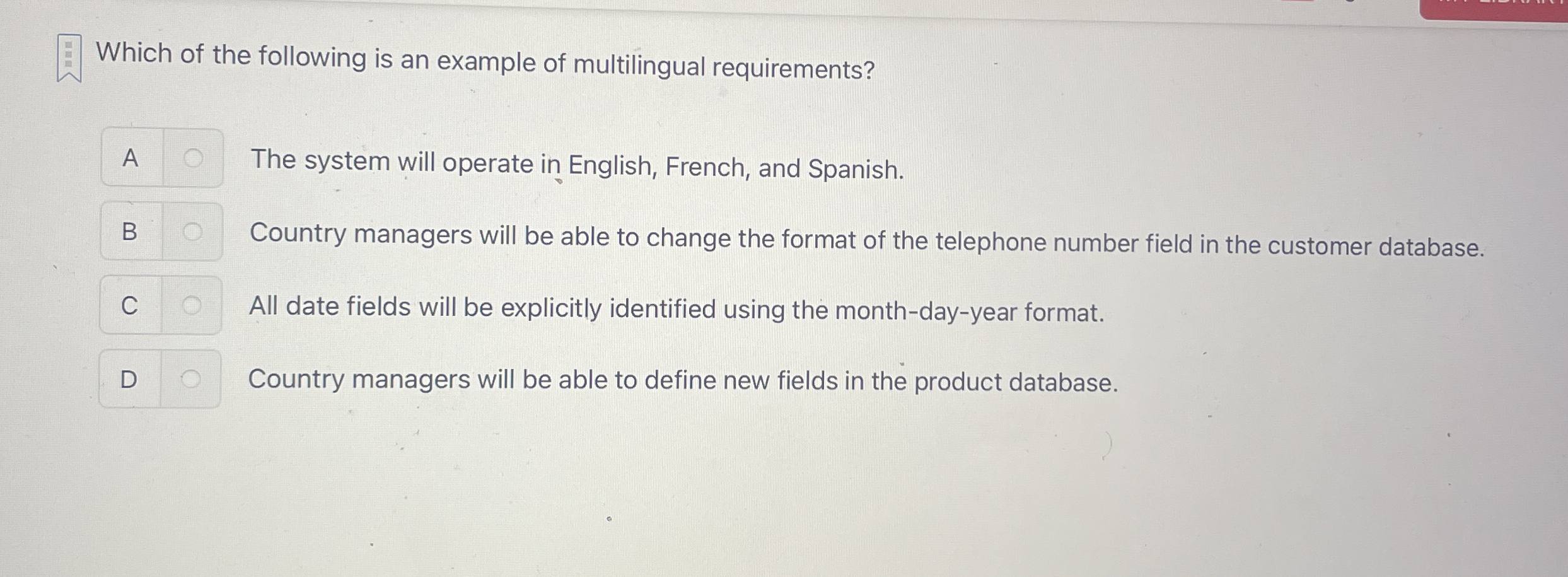 Solved Which of the following is an example of multilingual | Chegg.com