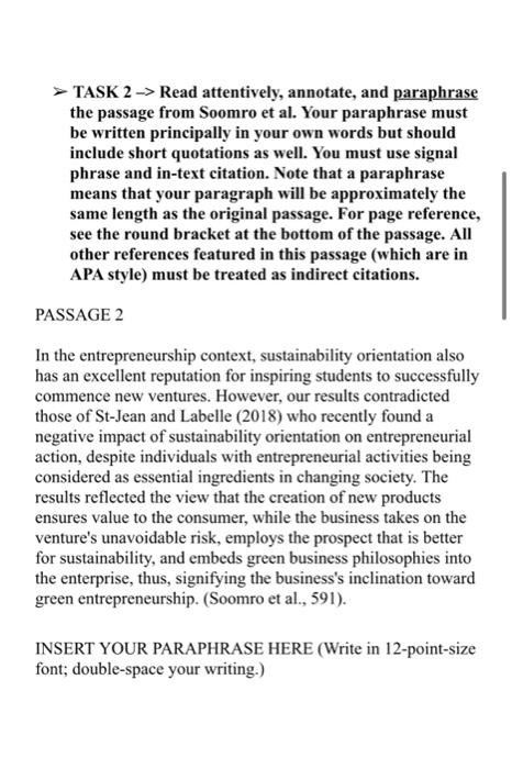 Solved TASK 2→ Read attentively, annotate, and paraphrase | Chegg.com