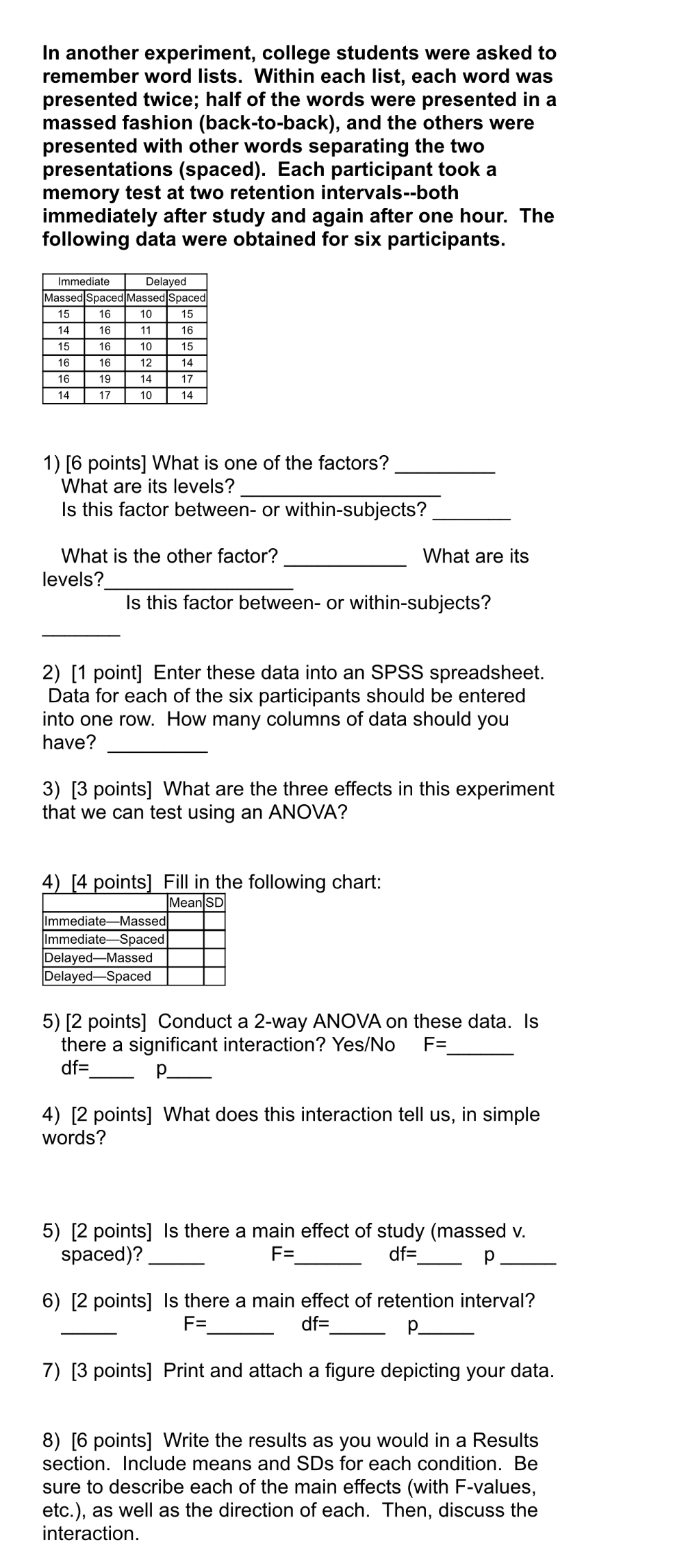 Solved In another experiment, college students were asked to | Chegg.com
