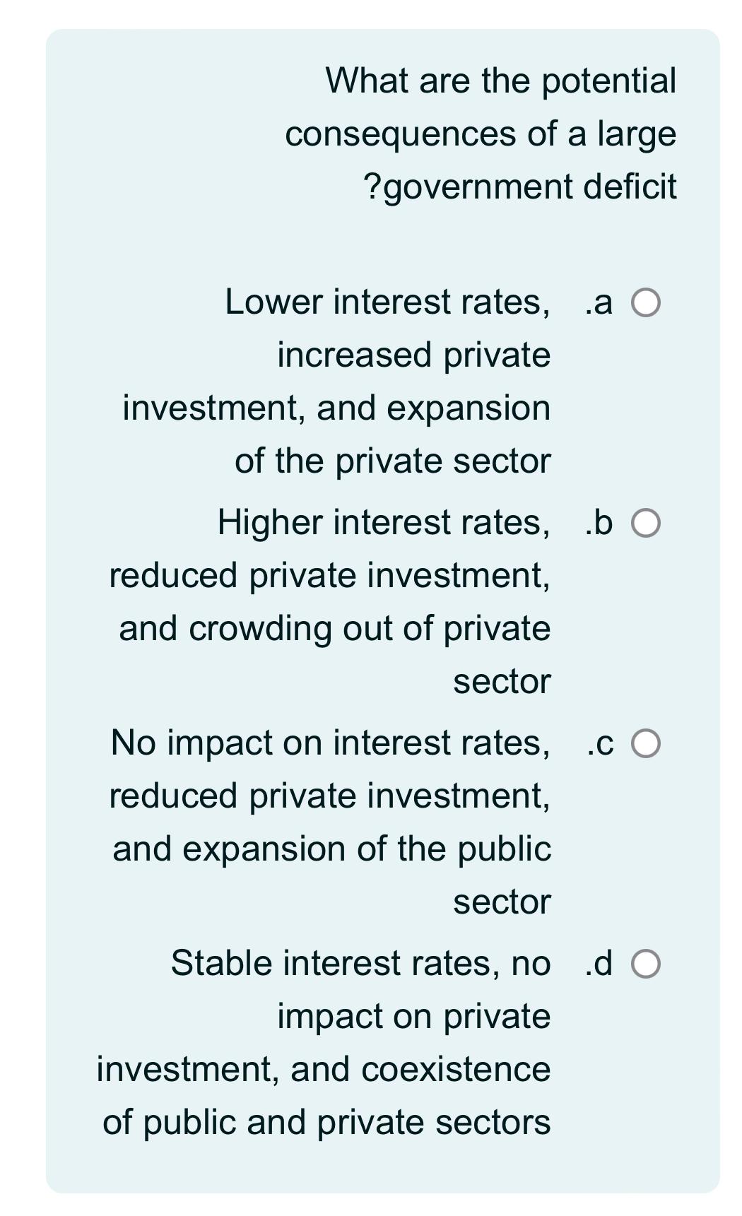 Solved What are the potential consequences of a large | Chegg.com