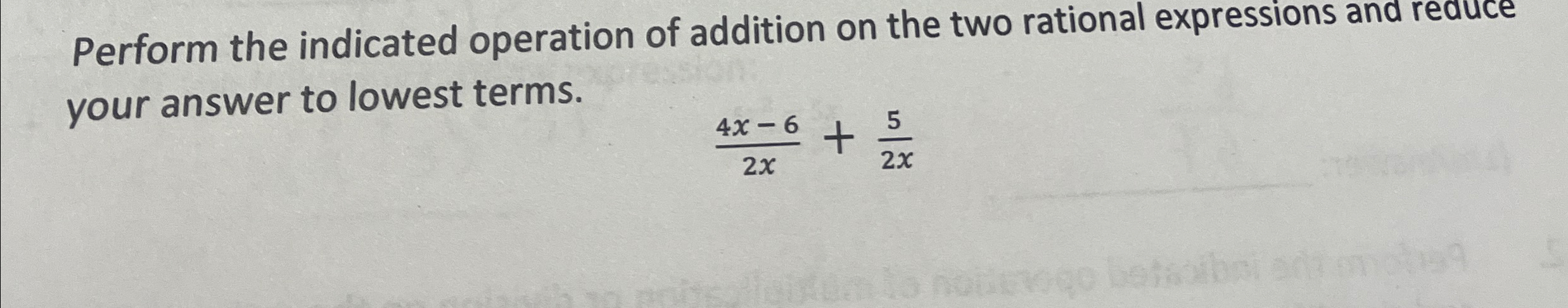 Solved Perform the indicated operation of addition on the | Chegg.com