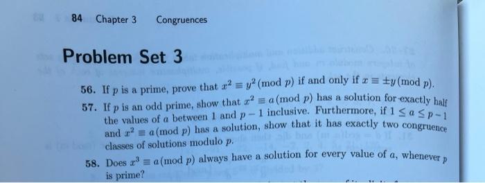 Solved 56. If p is a prime, prove that x2≡y2(modp) if and | Chegg.com