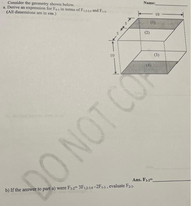 Solved Consider the geometry shown below. a. Derive an | Chegg.com