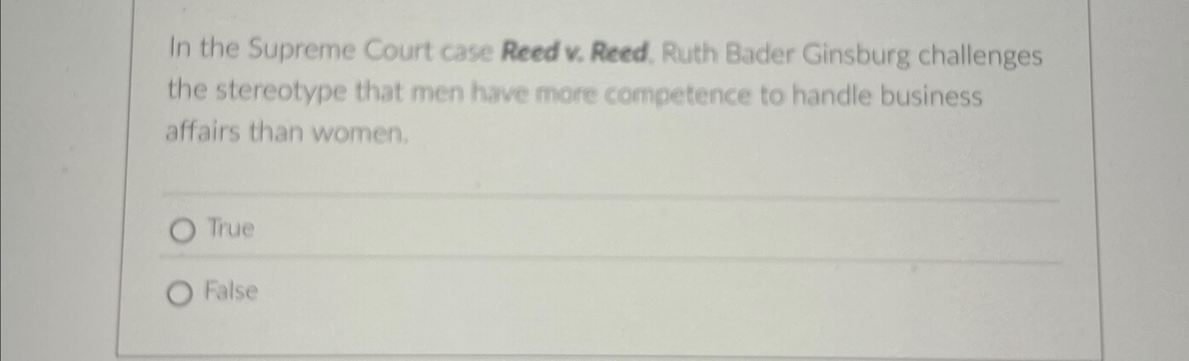 Solved In the Supreme Court case Reed v. ﻿Reed, Ruth Bader | Chegg.com