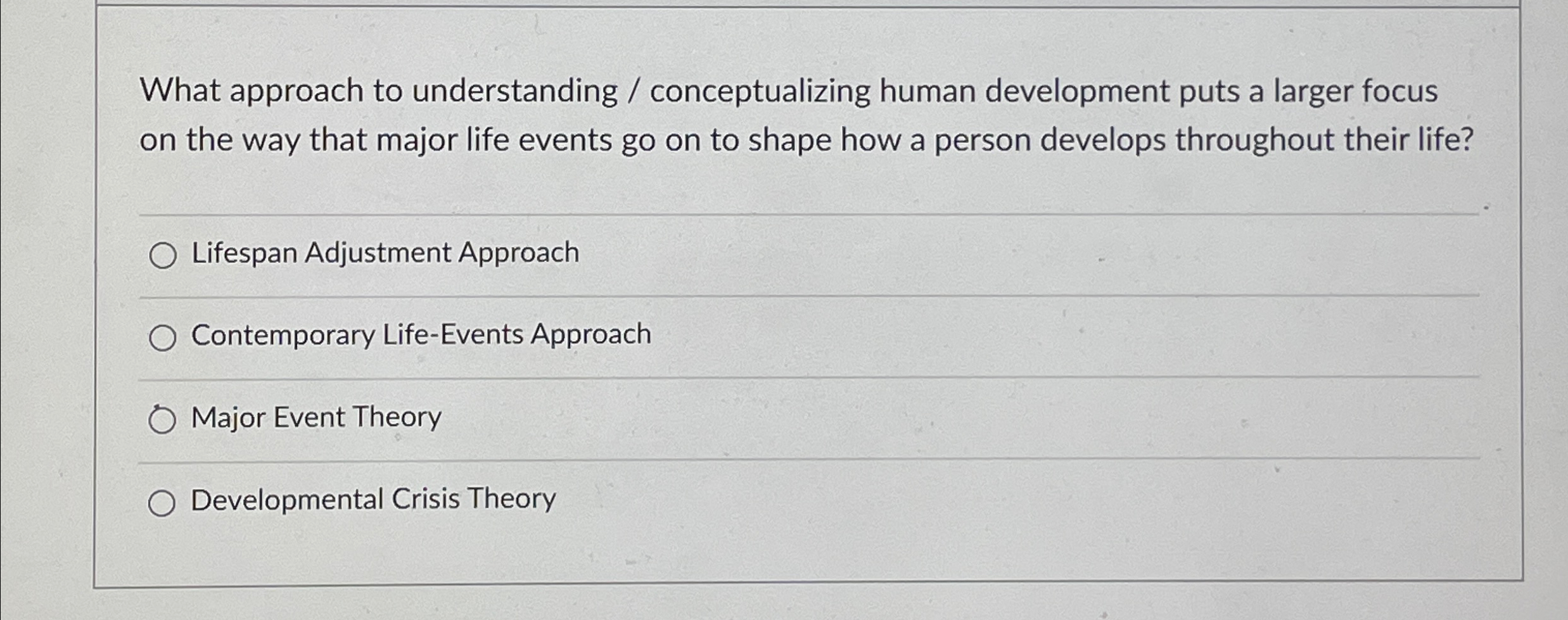 Solved What approach to understanding / ﻿conceptualizing | Chegg.com