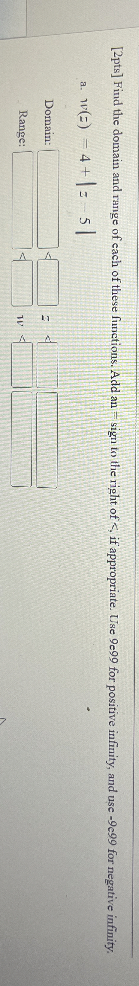 Solved [2pts] ﻿Find the domain and range of each of these | Chegg.com