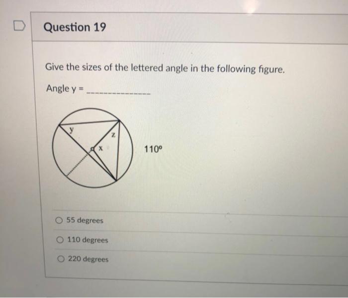 Solved Question 19 Give the sizes of the lettered angle in | Chegg.com